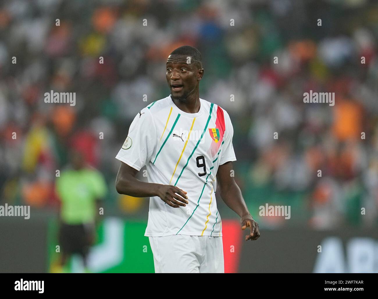 28 2024 janvier : Serhou Yadaly Guirassy (Guinée) regarde lors d'un match de la coupe d'Afrique ...