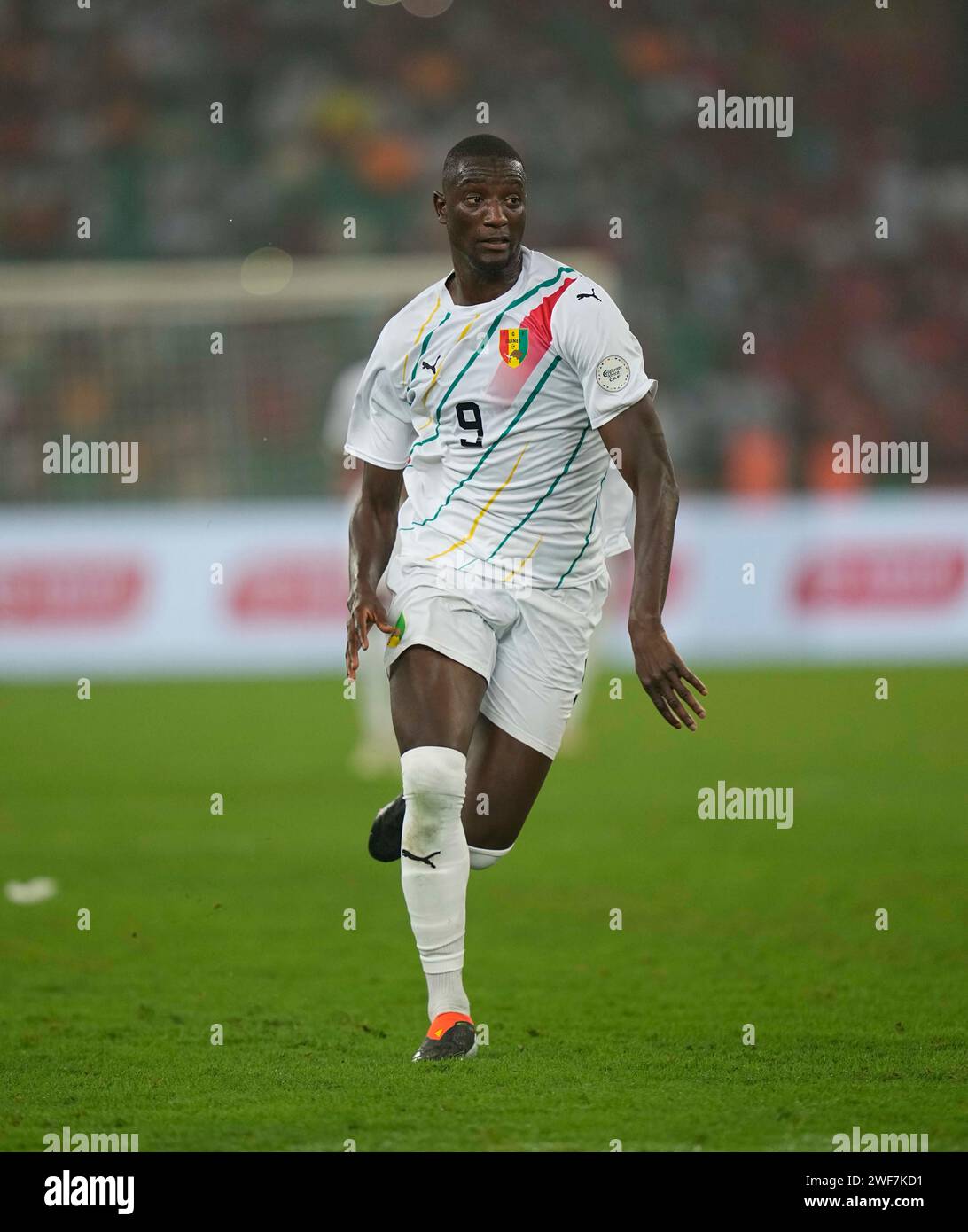 28 2024 janvier : Serhou Yadaly Guirassy (Guinée) regarde lors d'un match de la coupe d'Afrique ...