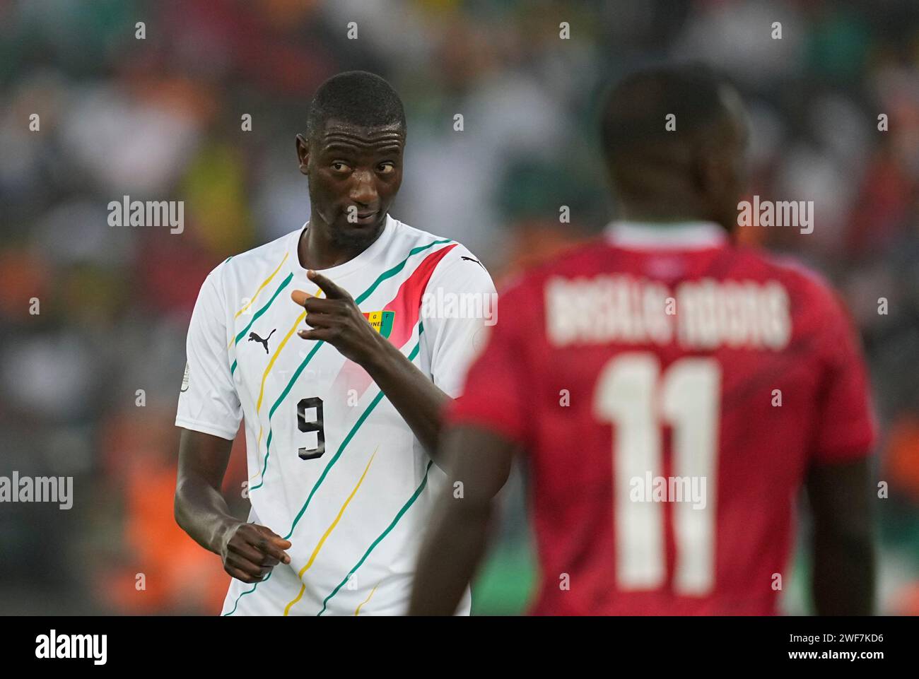 28 2024 janvier : Serhou Yadaly Guirassy (Guinée) regarde lors d'un match de la coupe d'Afrique ...