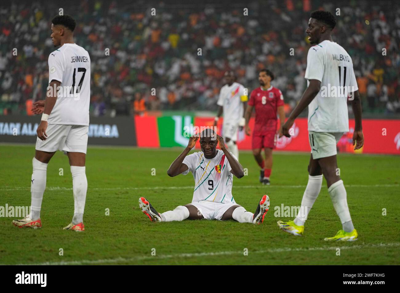 28 2024 janvier : Serhou Yadaly Guirassy (Guinée) regarde lors d'un match de la coupe d'Afrique ...