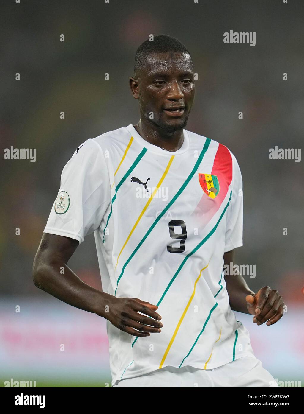 28 2024 janvier : Serhou Yadaly Guirassy (Guinée) regarde lors d'un match de la coupe d'Afrique ...
