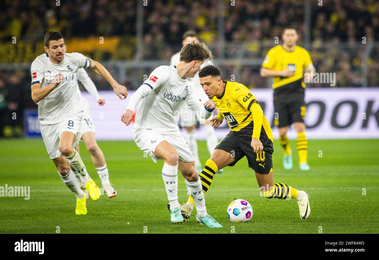 Dortmund, Allemagne. 28 janvier 2024. Jadon Sancho (BVB), Tim Oermann ...