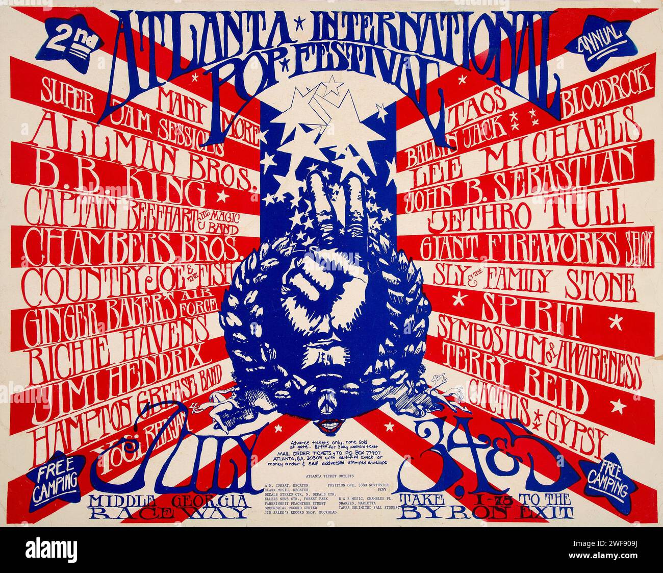 Atlanta Pop Festival feat Jimi Hendrix, Allman Bros. 1970 2nd Year ...