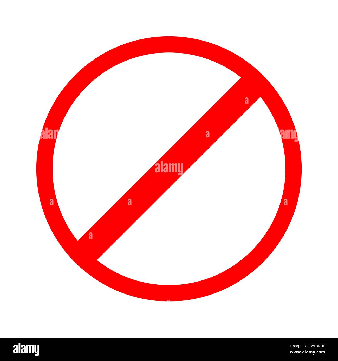 Cercle rouge avec barre oblique Banque de photographies et d’images à ...