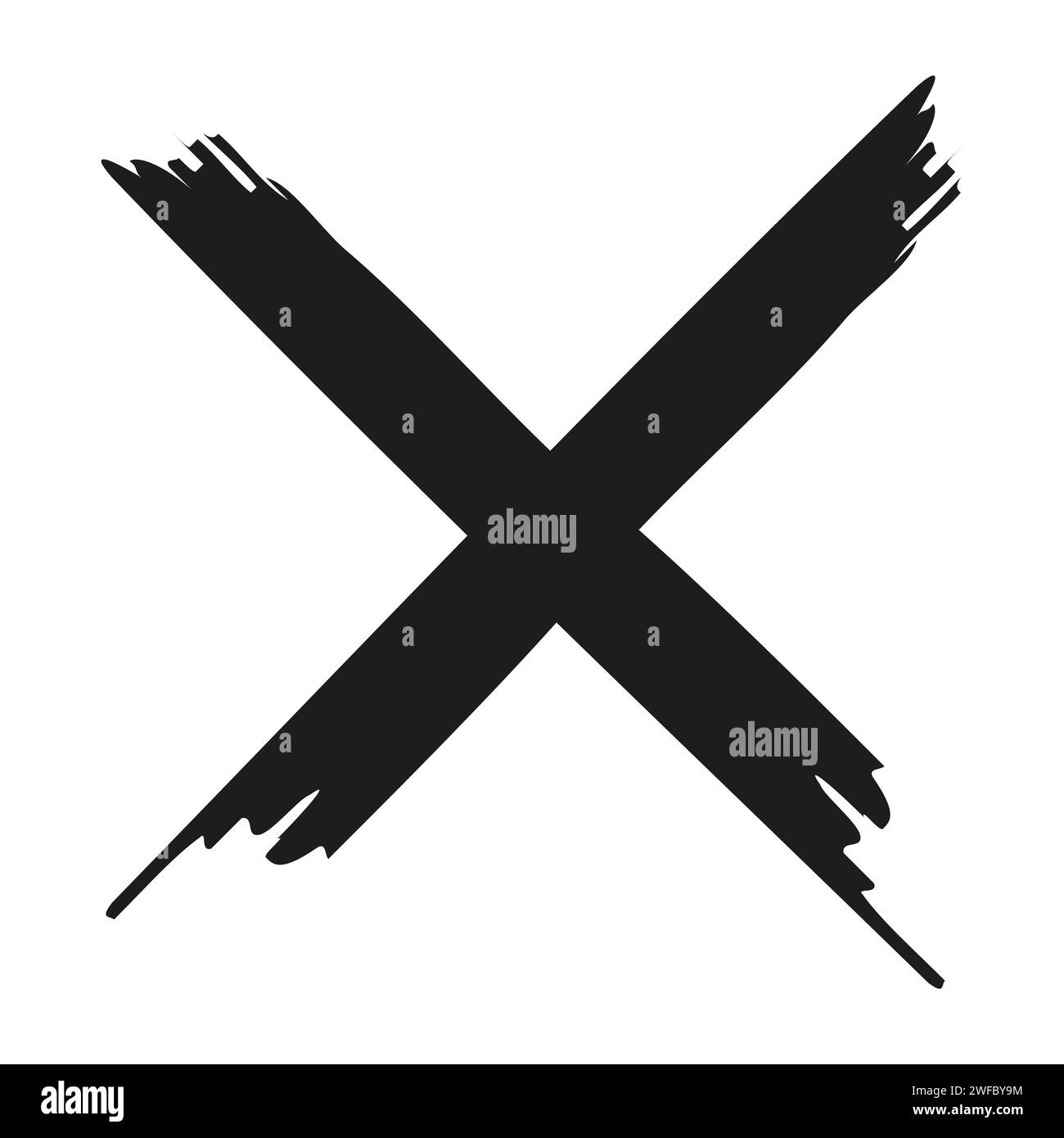 Icône de croix noire sur fond blanc. Emblème de choix. Symbole de score ...