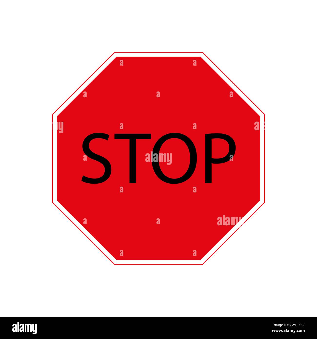 Panneau stop rouge. Icône d'avertissement de route. Concept d ...