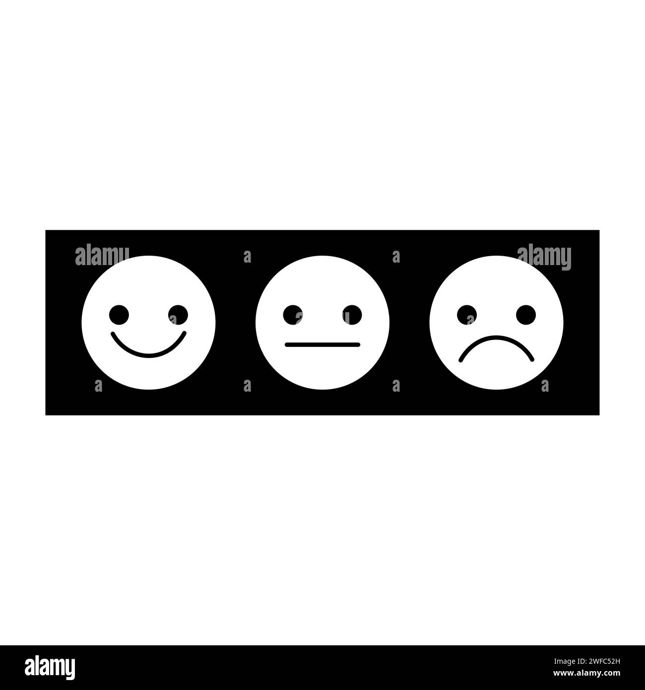 Visage heureux, insatisfait et triste. Émotion différente. Service ...