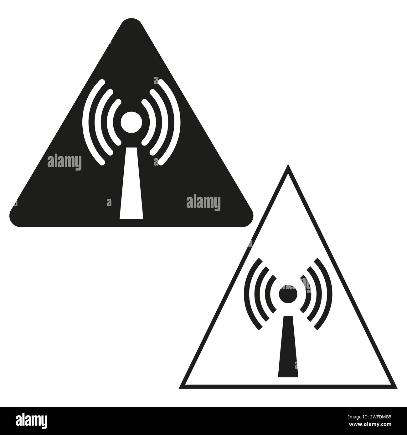 Radio waves hazard sign Banque d'images vectorielles - Alamy