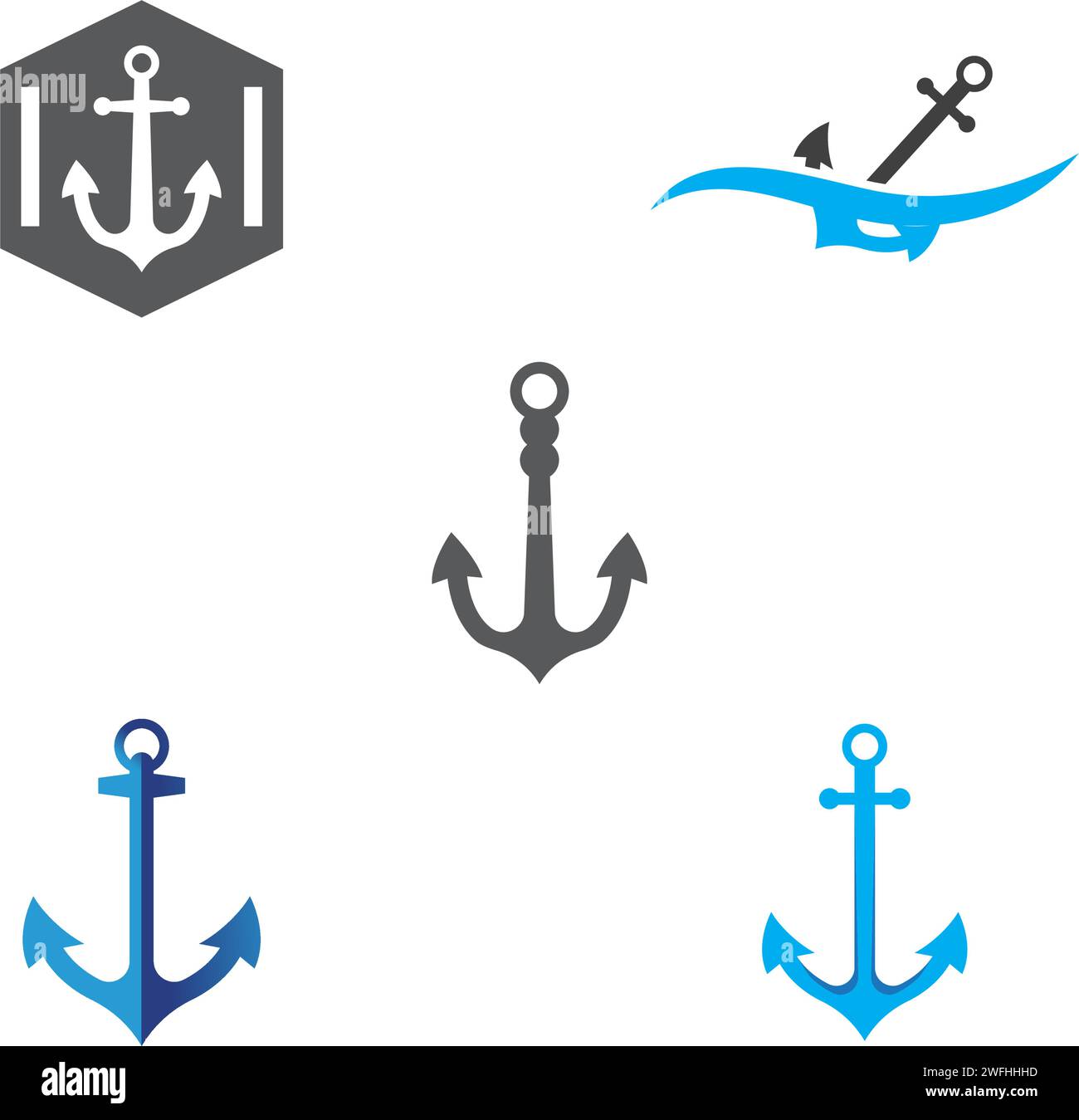 Ancre bleue Banque d'images vectorielles - Alamy