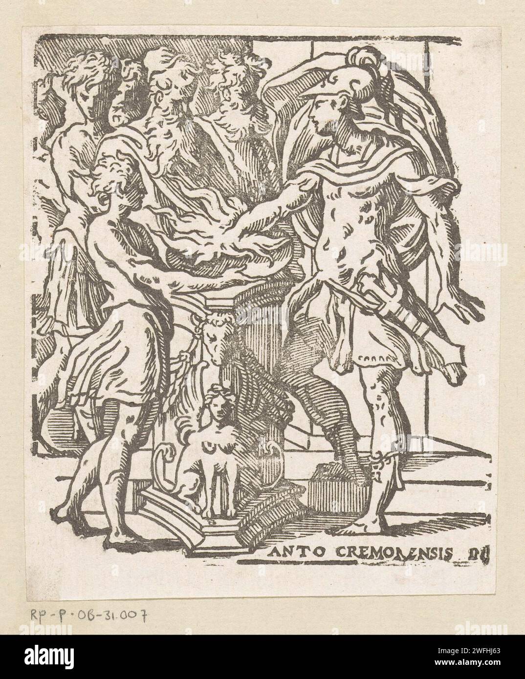Mucius Scaevola met la main dans le feu, Antonio da Cremona, après ...