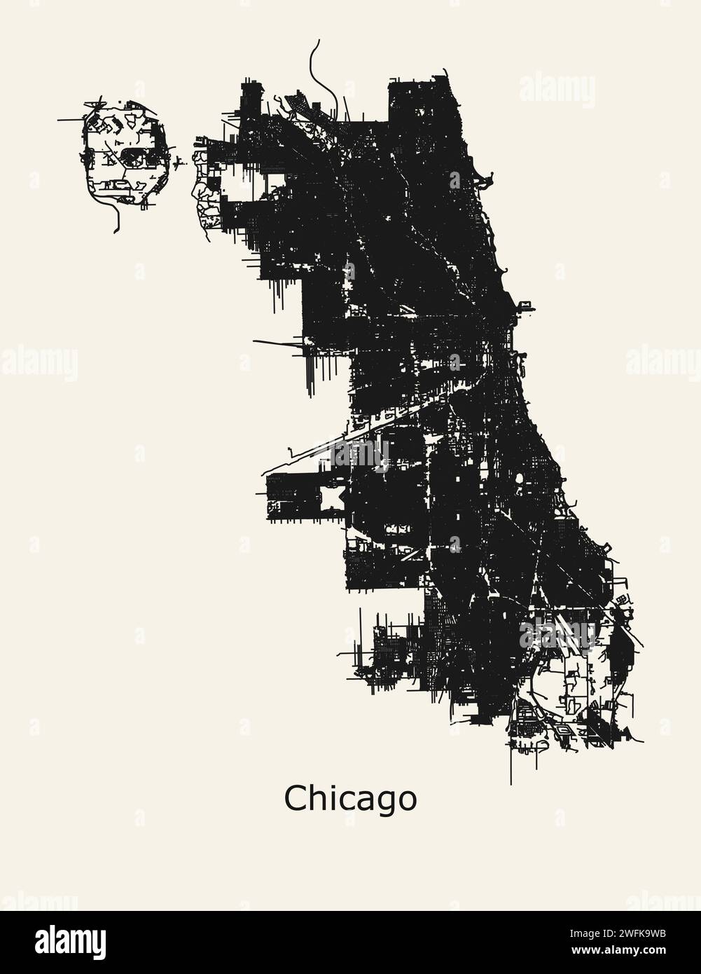 Carte de la région de chicago Banque de photographies et d’images à ...