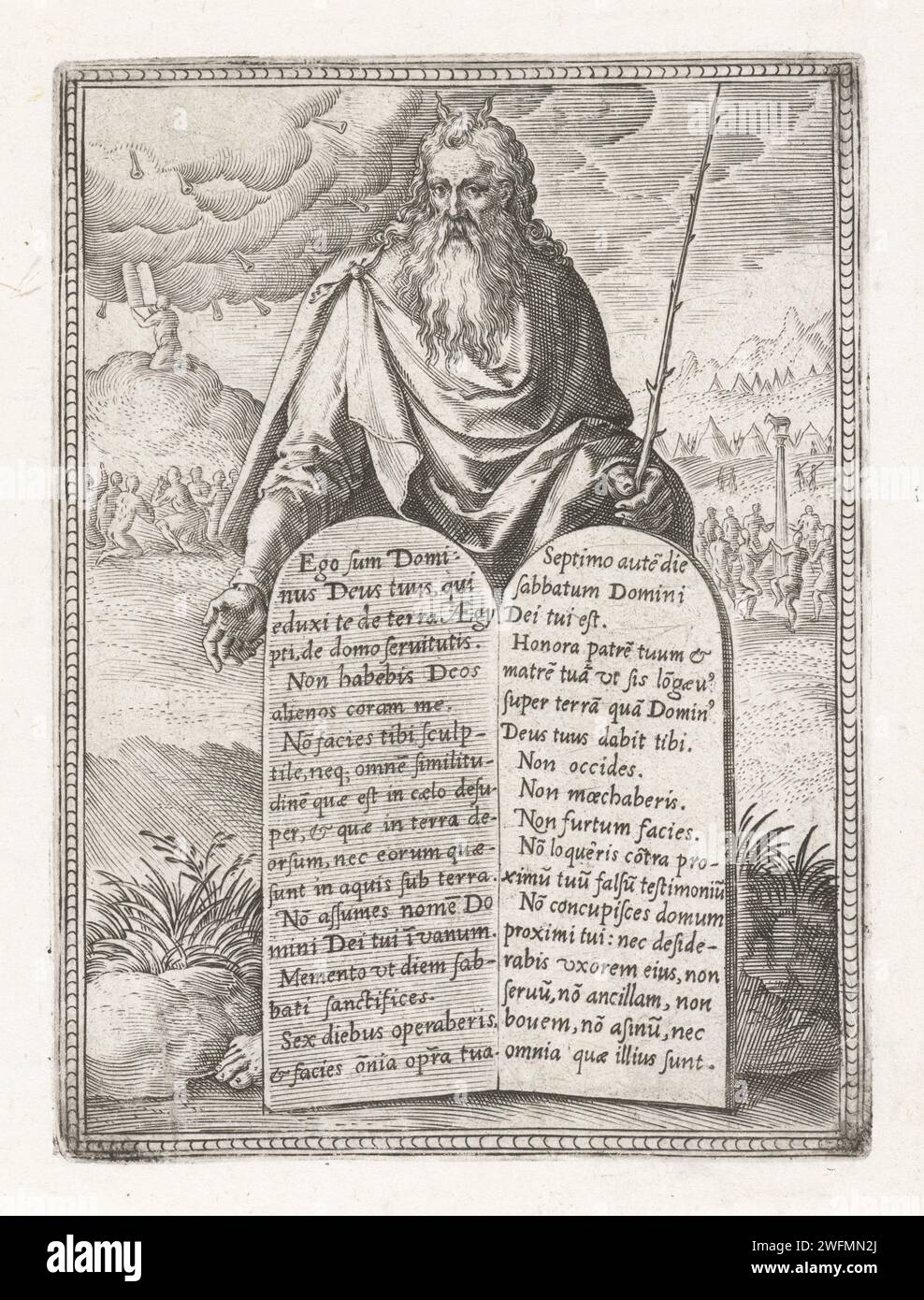 Moïse avec les tables de la loi, Johann Sadeler (I), d'après Chrispijn ...
