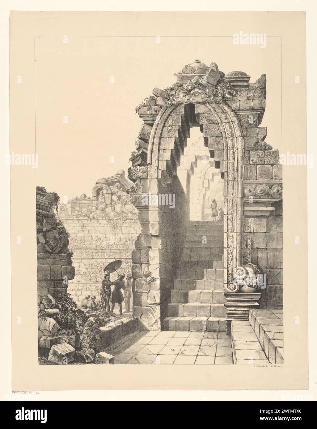 Ruine van Borobudur, Cornelis Springer (possible), d'après Adrianus ...