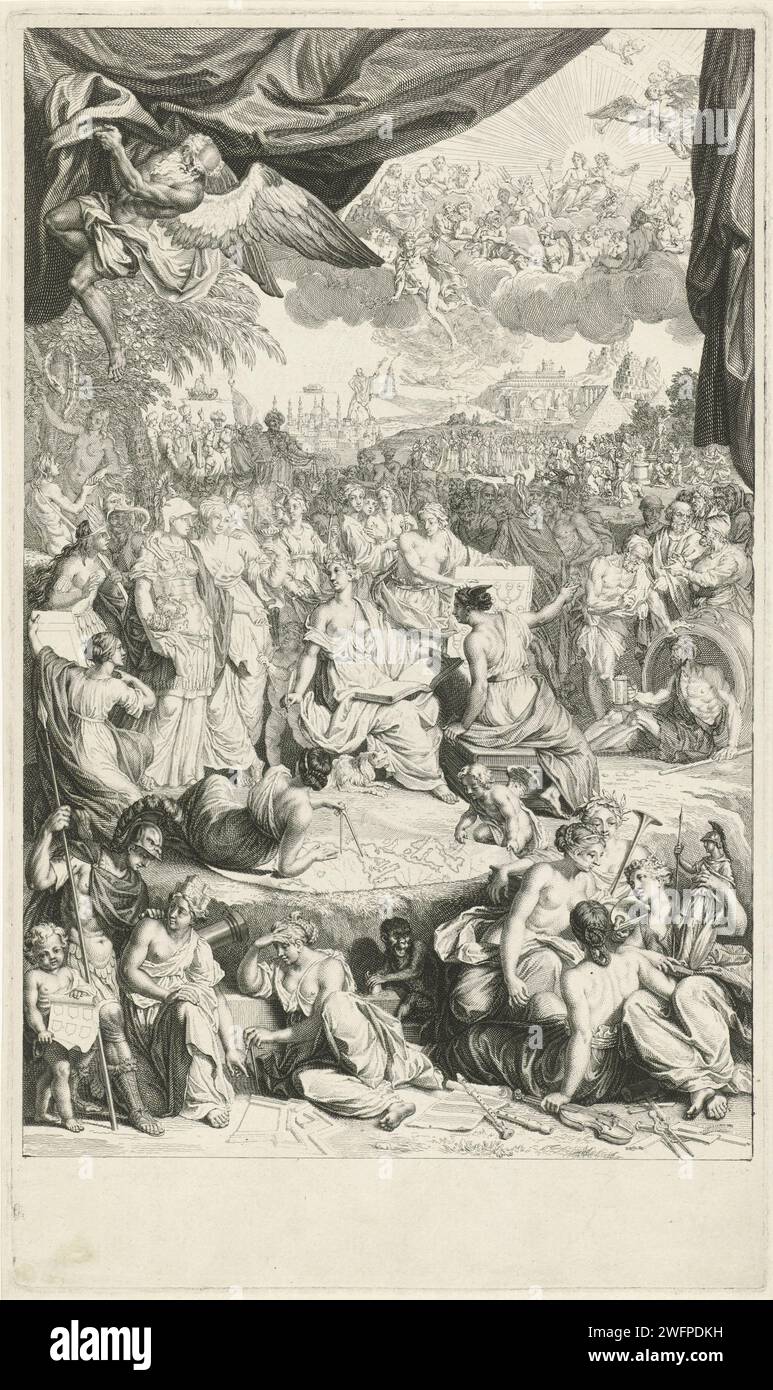 Allégorie avec l'histoire qui écrit l'histoire, Bernard Picart, 1726 ...