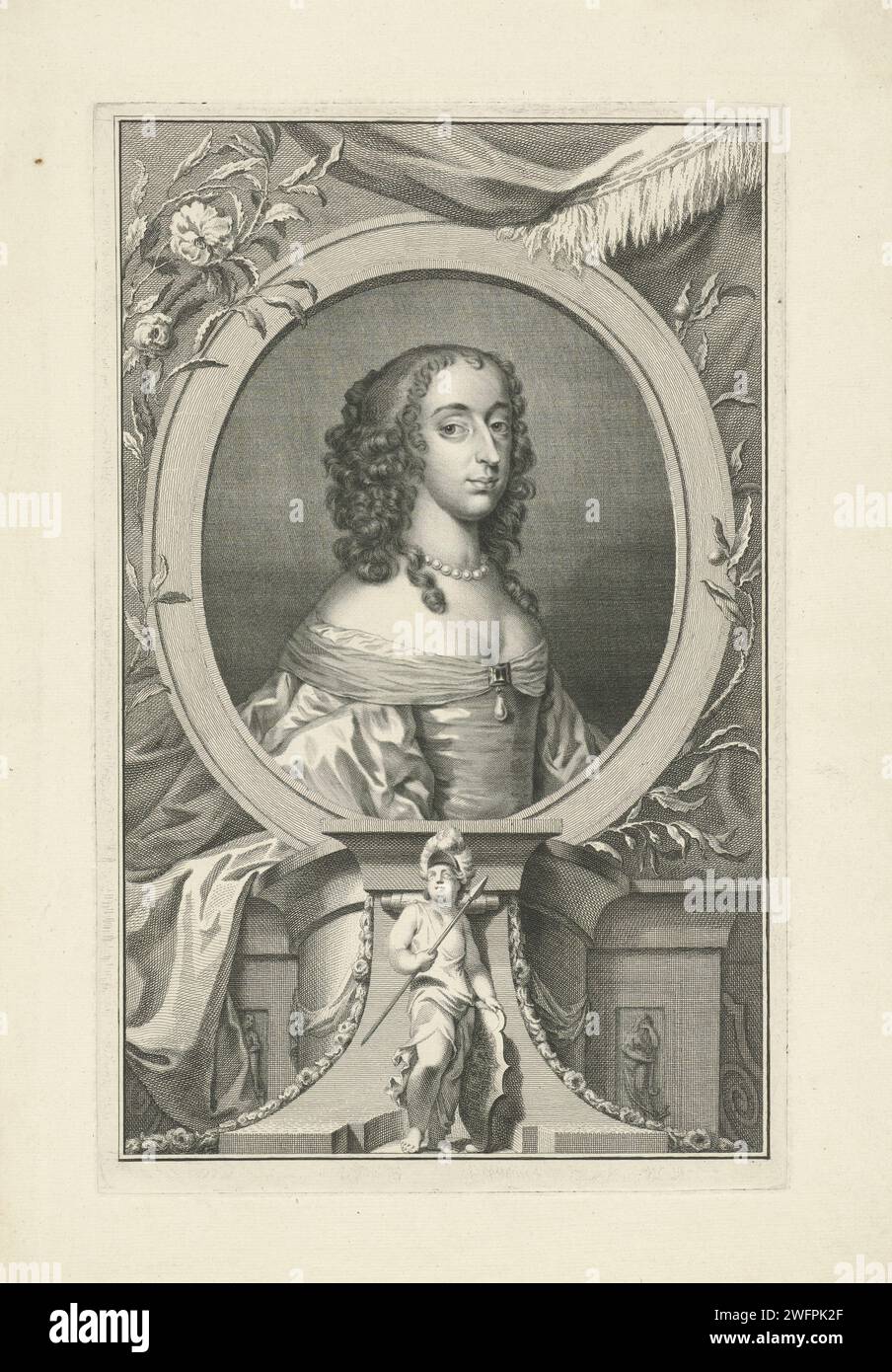 Portrait de Maria Henrietta Stuart, princesse d'Orange, Jacob Houbraken ...