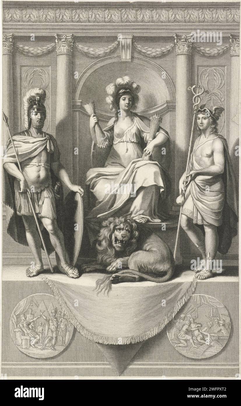 Vierge hollandaise flanquée de Mars et Mercure, Jan van Munnickhuysen ...