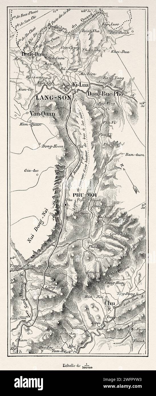 Route de Lang-son selon les officiers arpenteurs du corps ...