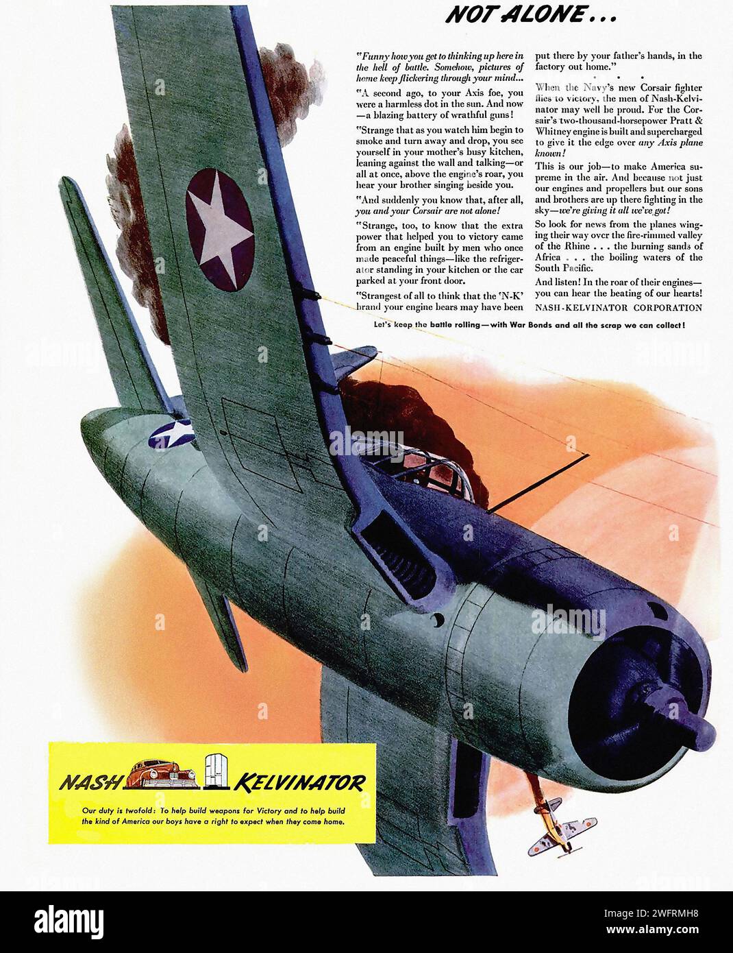 “PAS SEUL…” Affiche de propagande américaine de la Seconde Guerre ...