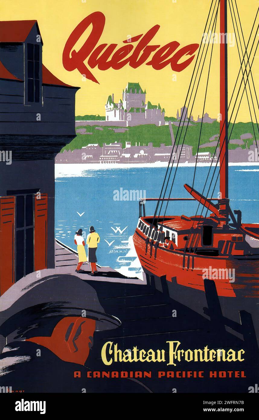 « Quebec Chateau Frontenac A CANADIAN PACIFIC HOTEL » - affiche de ...