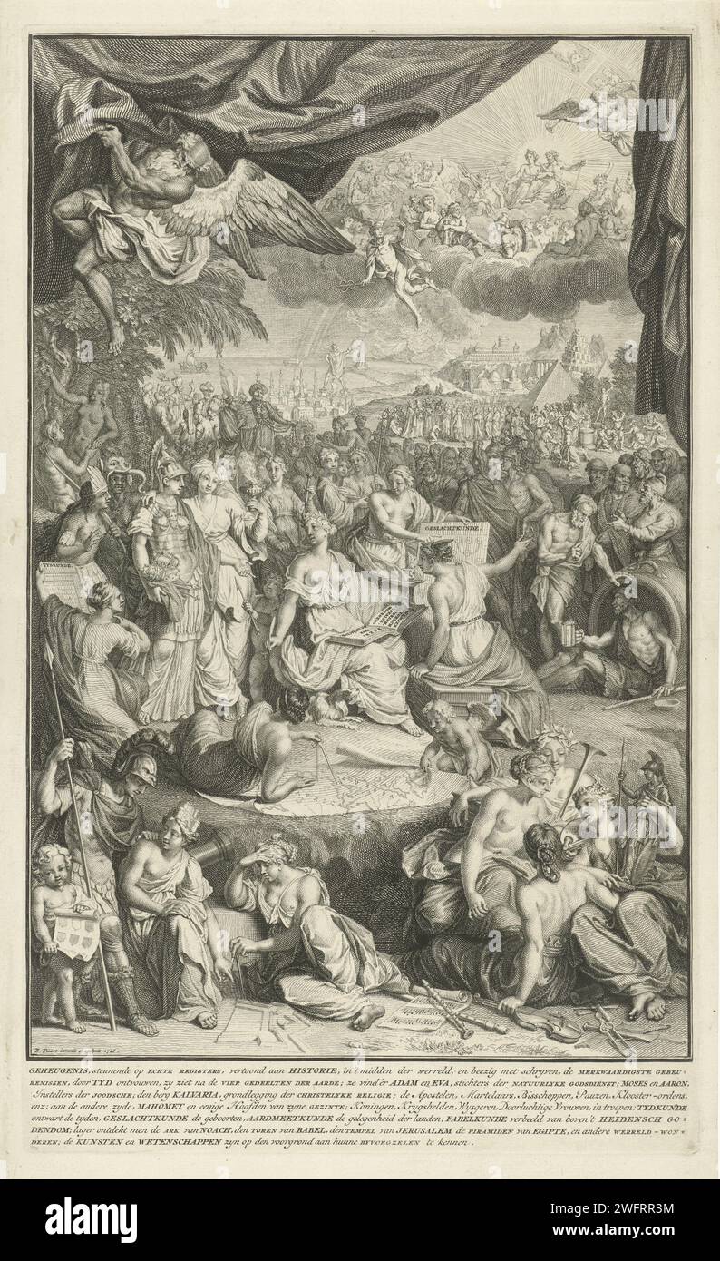 Allégorie avec l'histoire qui écrit l'histoire, Bernard Picart, 1726 ...
