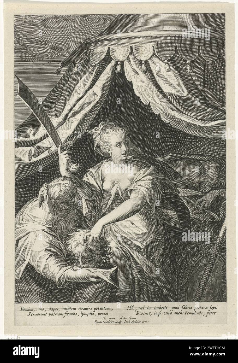 Judit avec la tête d'Holophernes, Aegidius Sadeler (II), d'après Hans ...