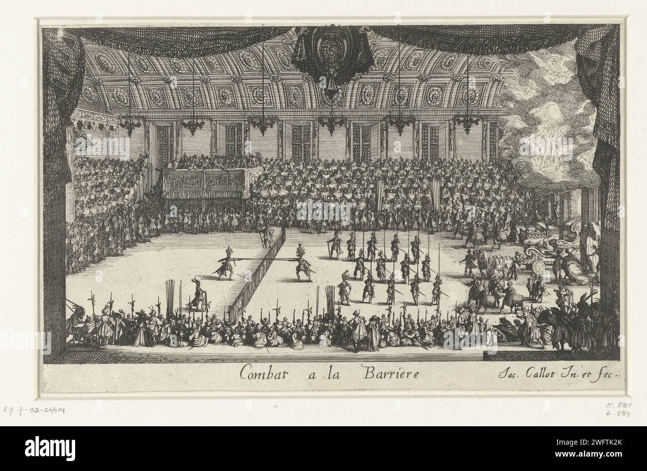Le tournoi dans la salle de fête, Jacques Callot, 1627 imprimé dans une ...