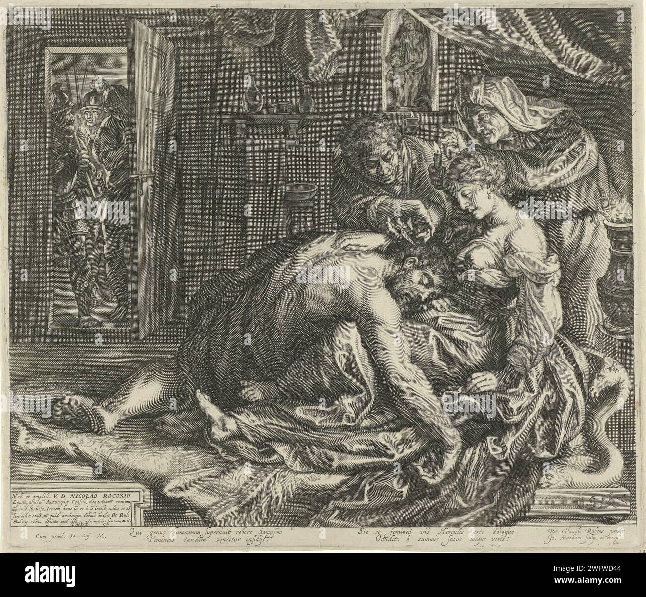 Simson a Delila, Jacob Matham, d'après Peter Paul Rubens, 1611 ...