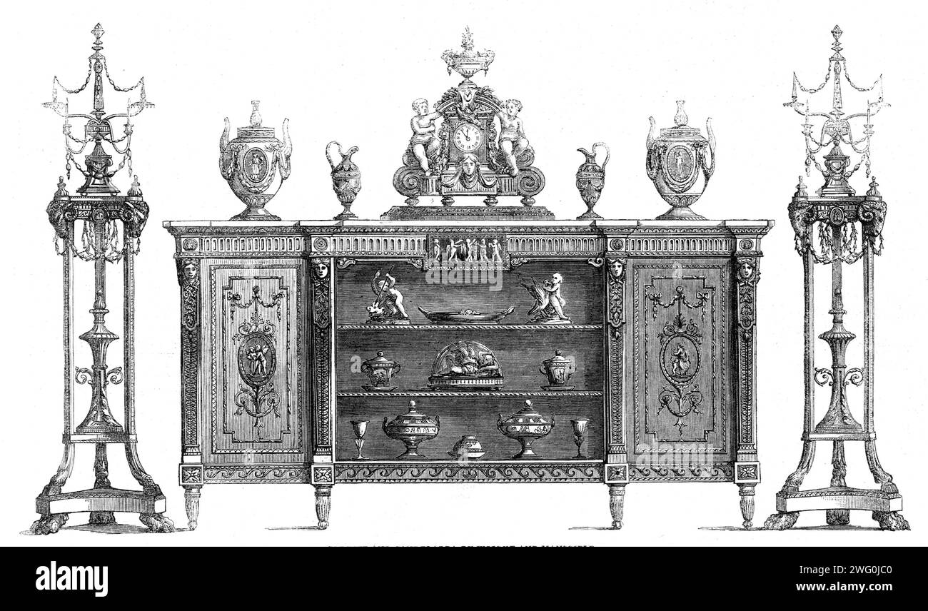 Exposition internationale : Cabinet et candélabres de Wright et ...