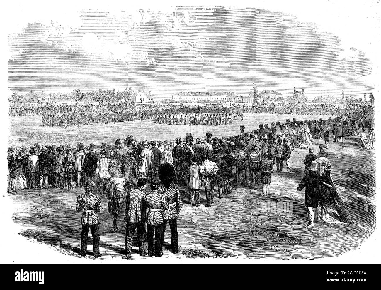 Présentation des couleurs aux Victoria Rifles à Montréal, Canada, 1862 ...