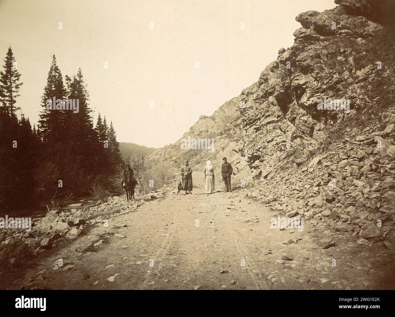 Route de Beloretsk à Kliuchi, 1909. Cette image est tirée de Vidy ...