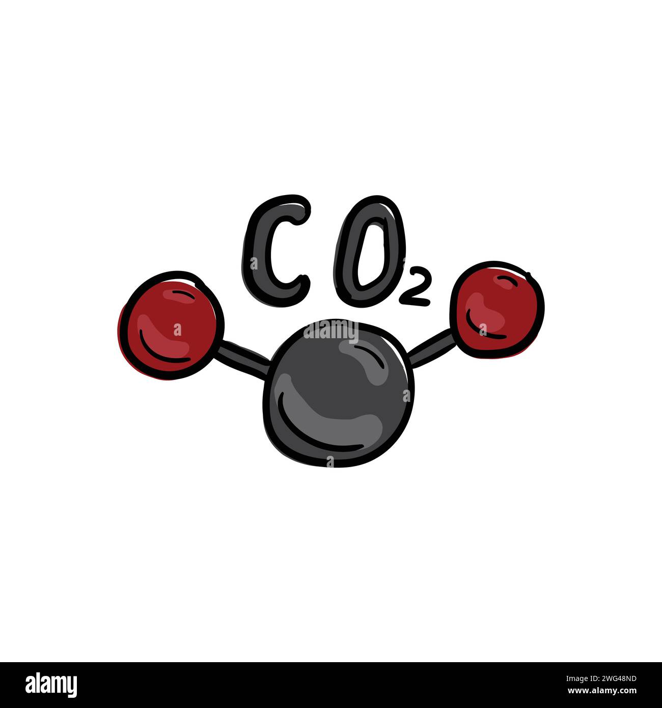 Molécule de CO2 symbole de la pollution environnementale et du ...