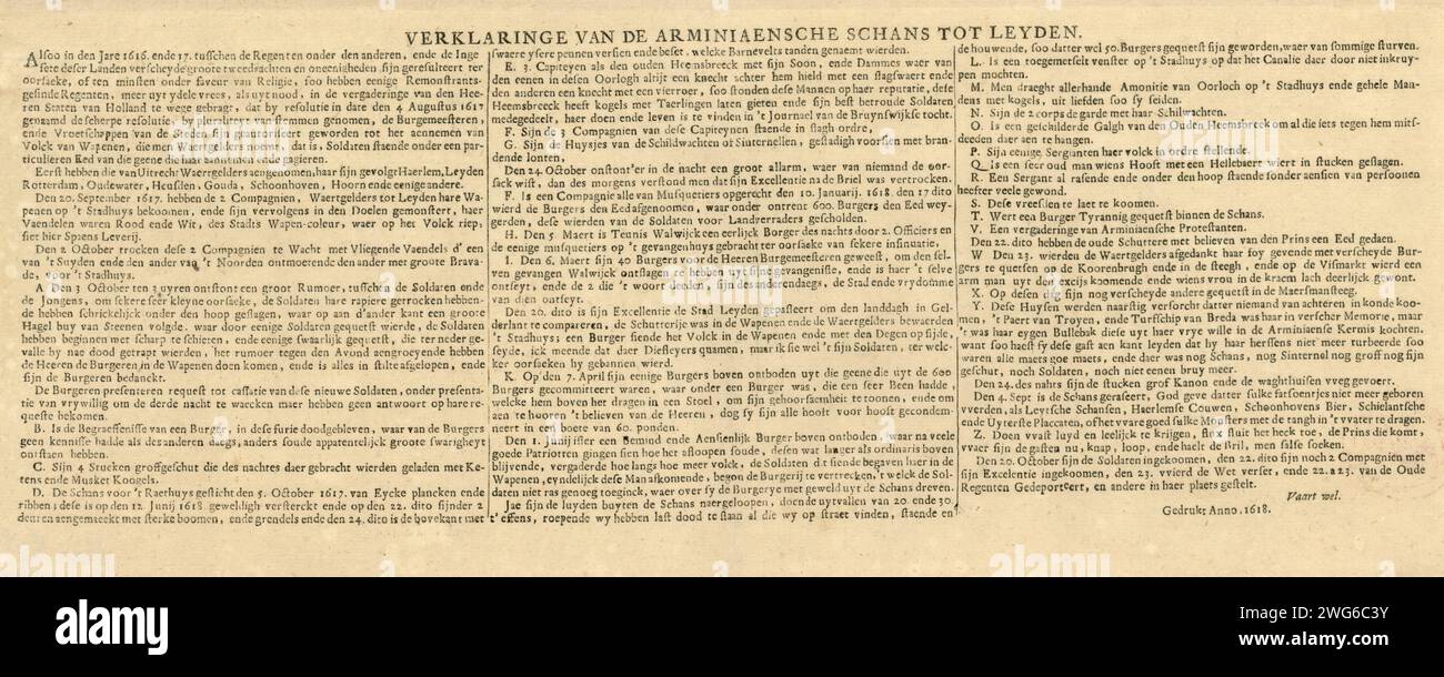 Statemente van de Arminiaensche Schans to Leyde, Johannes Tangena (16e ...