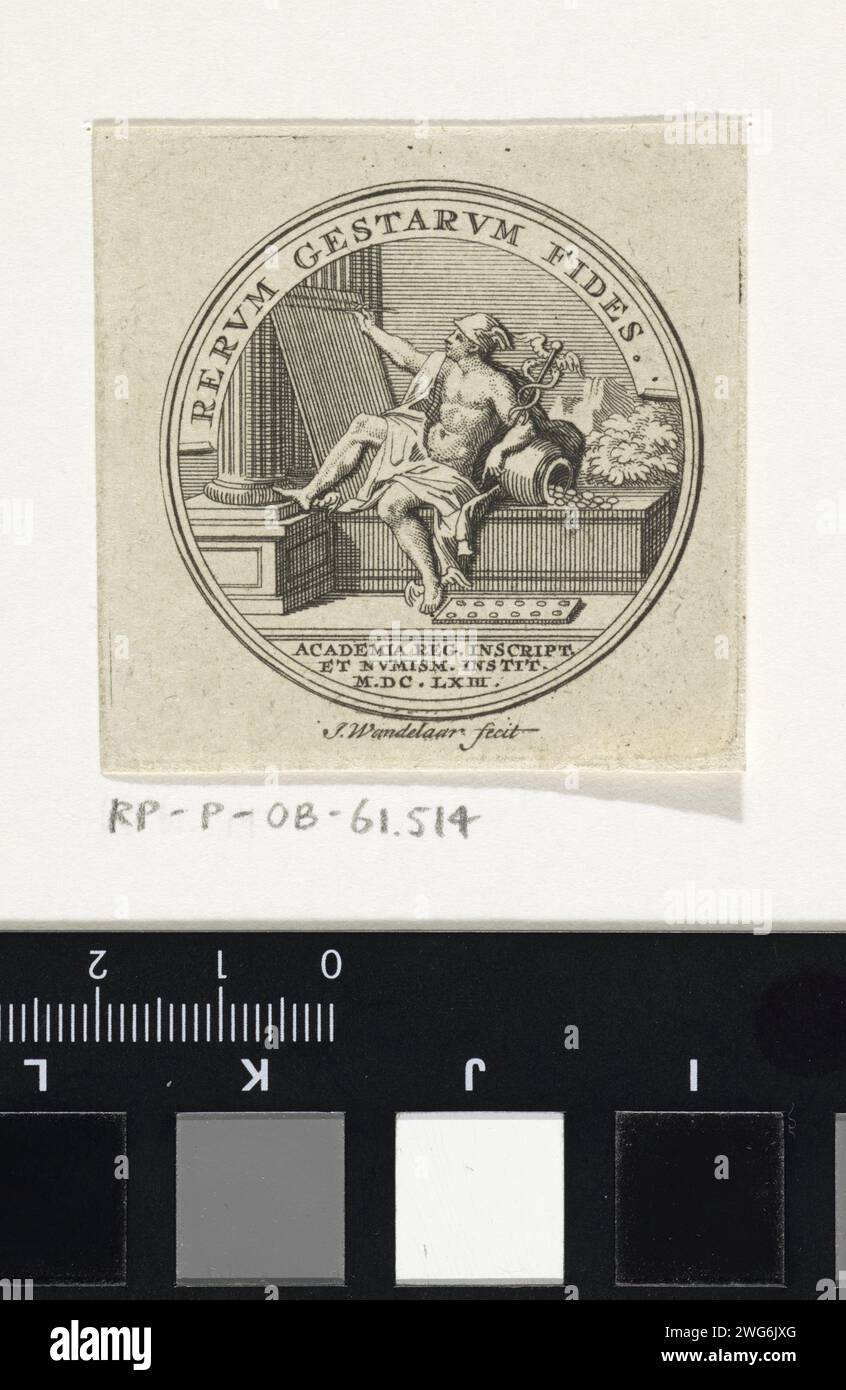 Penning avec Mercurius, Jan Wandelaar, 1710 - 1759 print Mercure est ...