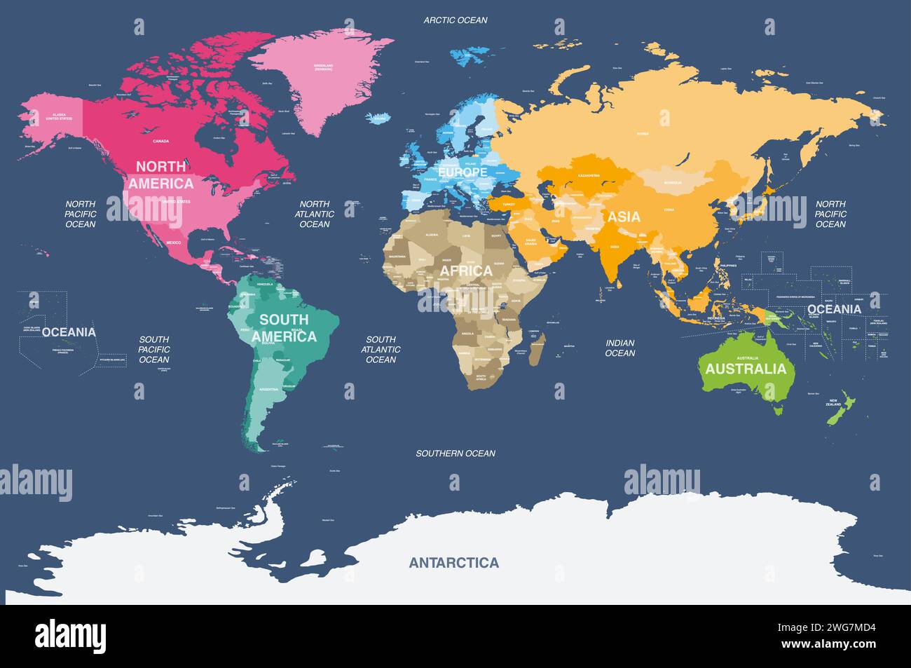 Carte Du Monde Continents Et Pays