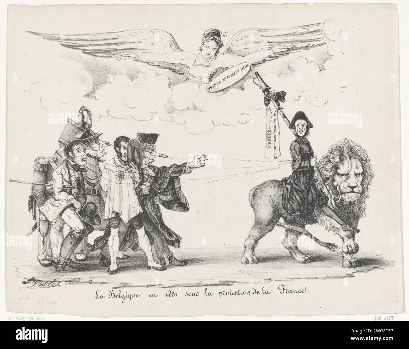 La Belgique sous protection française, 1831, 1831 print Cartoon sur la ...
