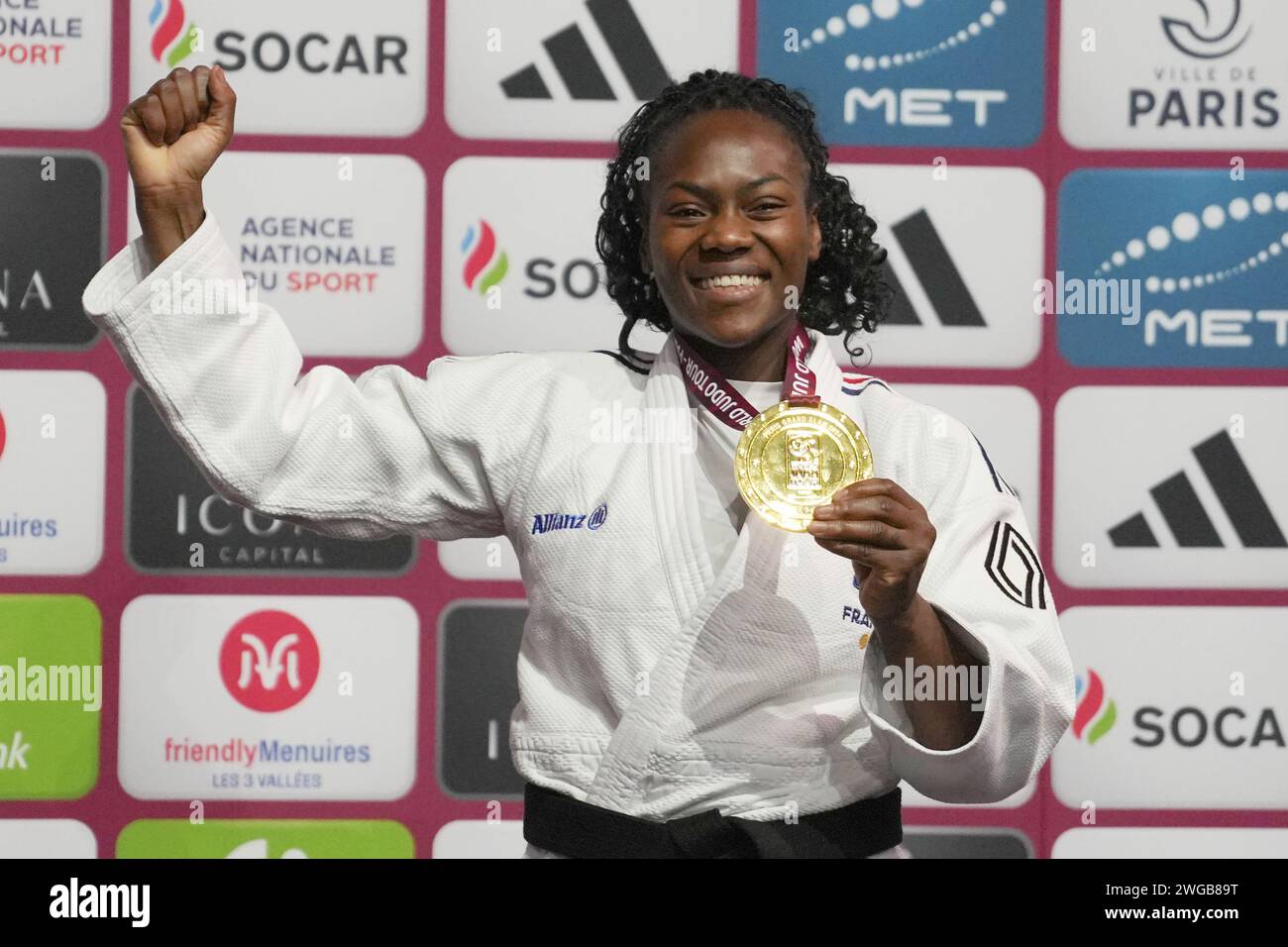 Clarisse Agbegnenou (France) Médaille d'or, femmes -63 kg lors du Grand ...