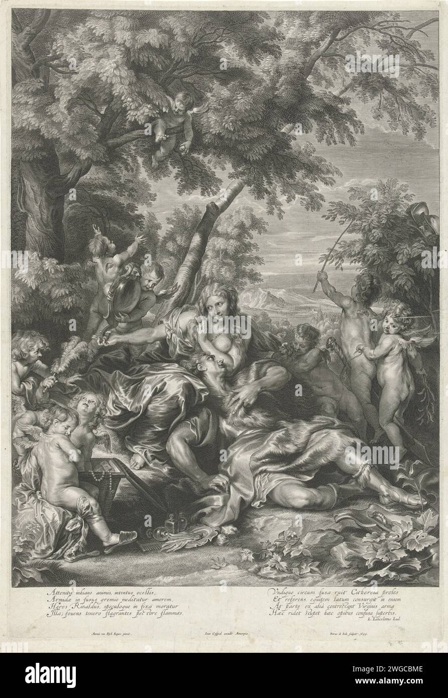Rinaldo et Armida, Pieter de Jode (II), d'après Anthony Van Dyck, 1644 ...