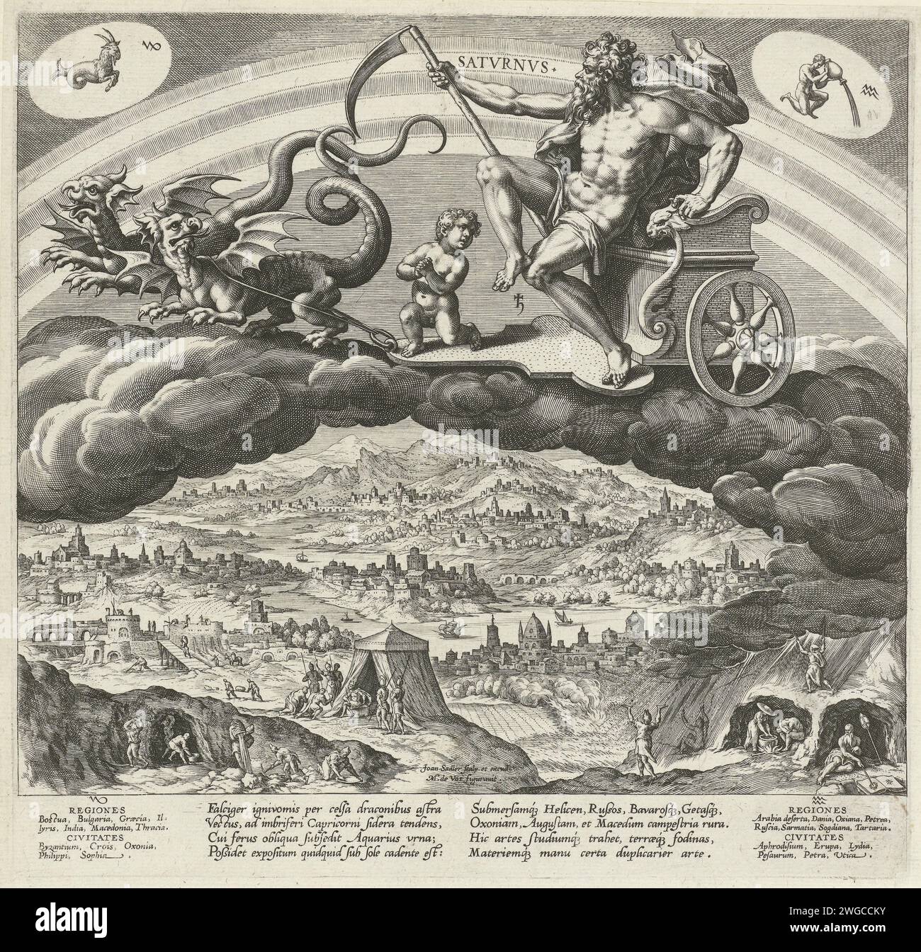 La planète Saturne et son influence sur le monde, Johann Sadeler (I), d ...