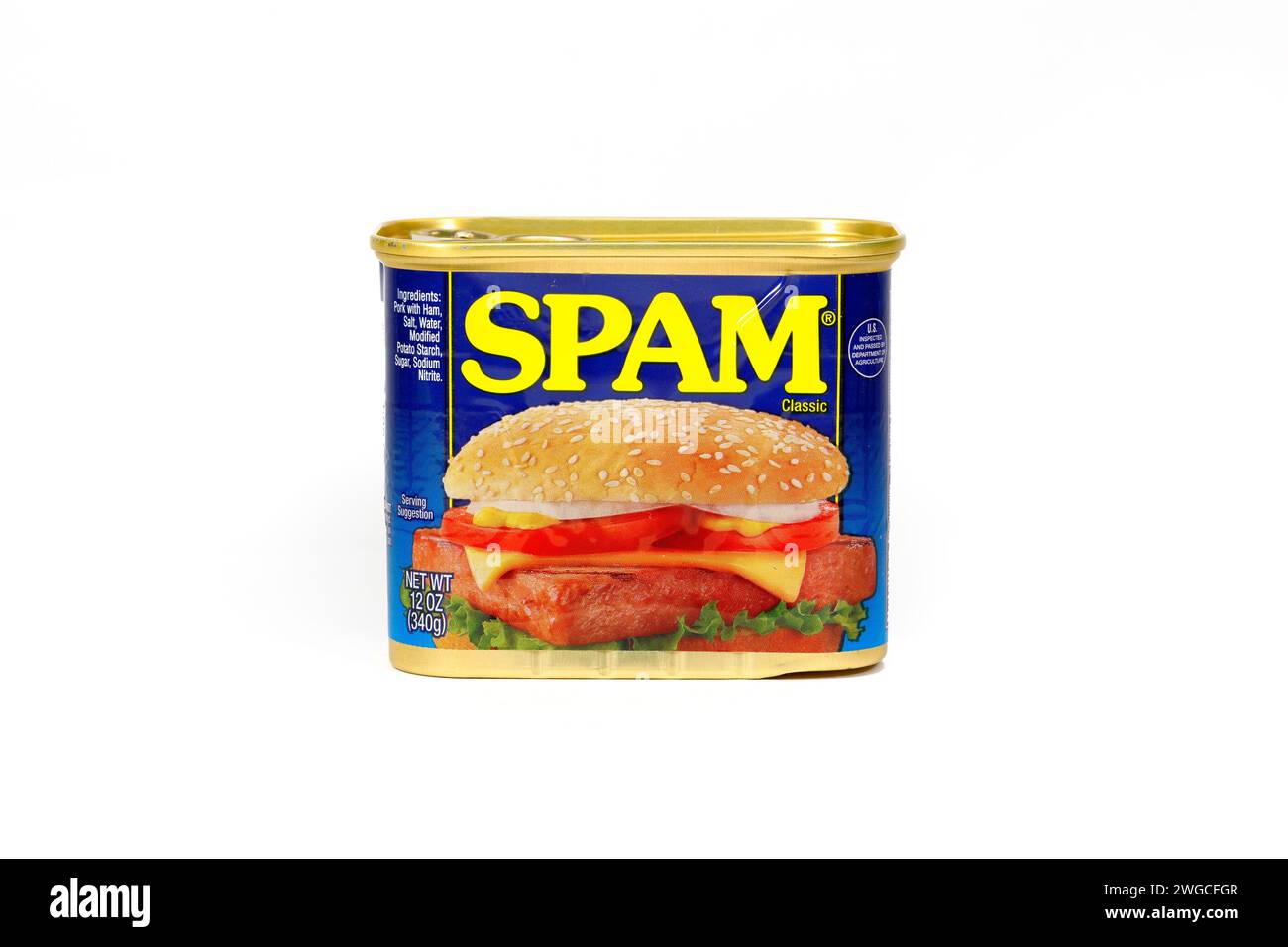 Une boîte de Hormel Foods SPAM Classic boîte de viande de porc ...