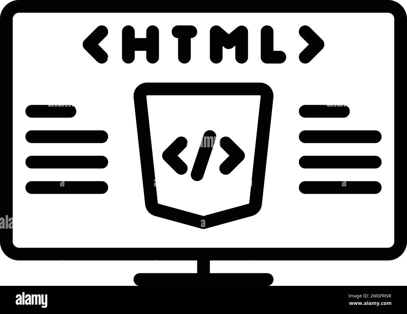 Codage html Banque d'images noir et blanc - Alamy