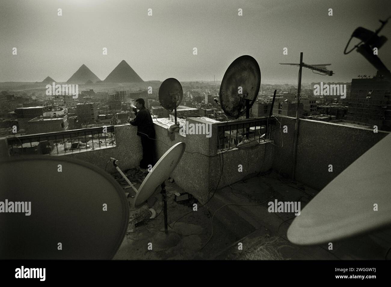 Vue satellite des pyramides de gizeh Banque de photographies et d ...