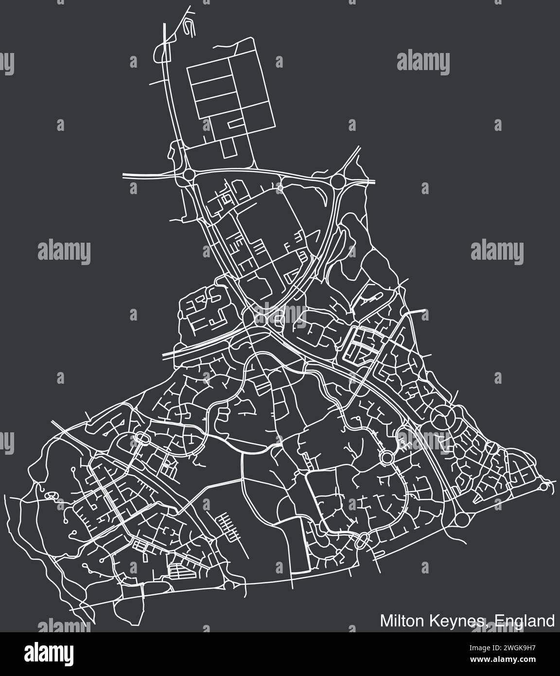 Carte de milton keynes Banque d'images vectorielles - Alamy