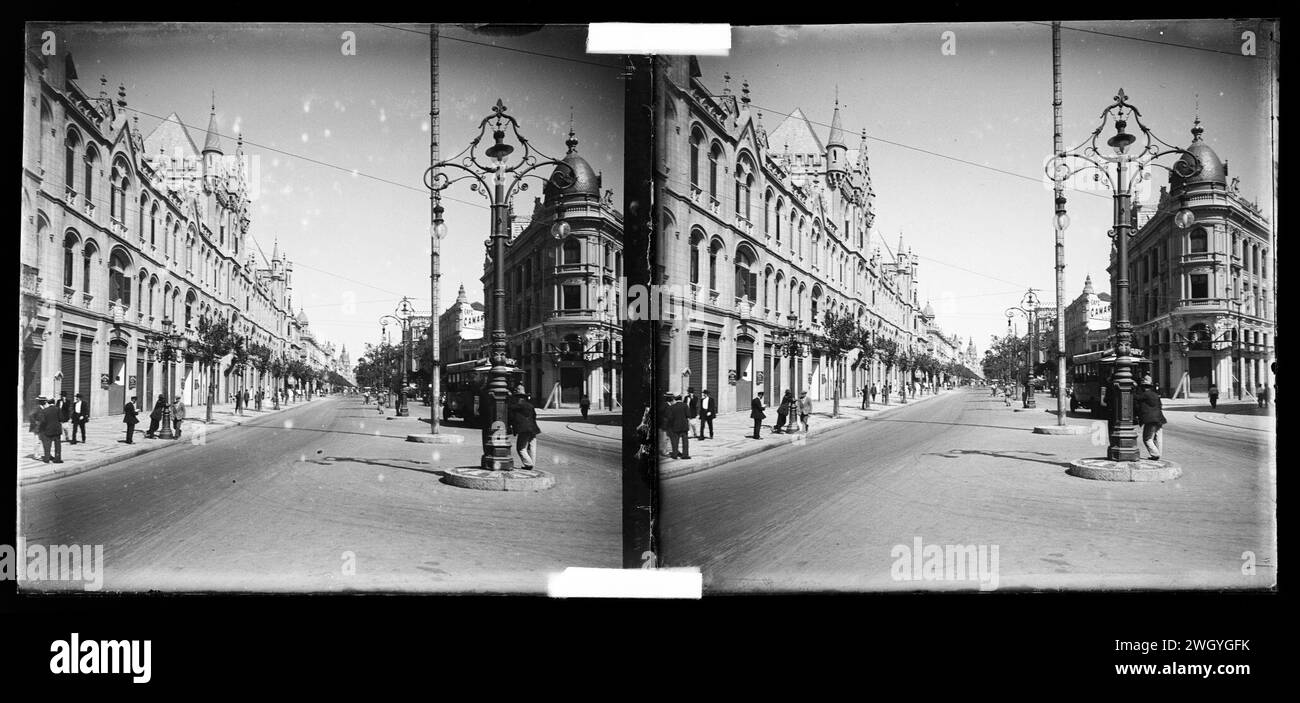 Avenida central Banque d'images noir et blanc - Alamy