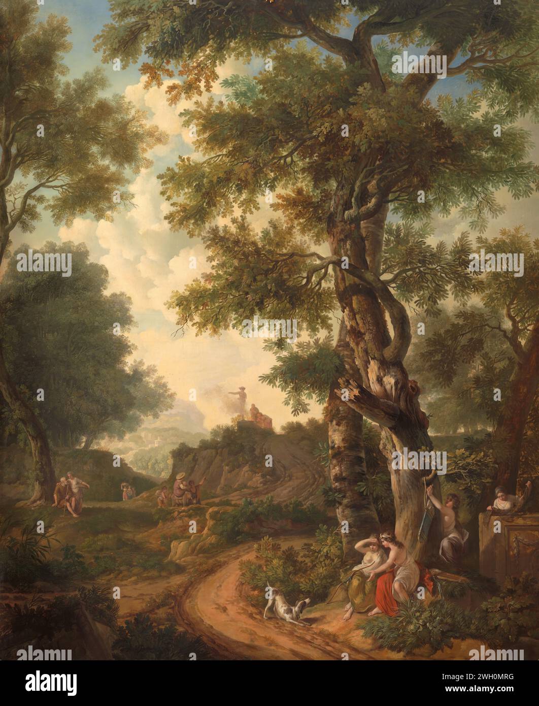 Paysage arcadien avec voyageurs, Jurriaan Andriessen, 1771 peinture ...