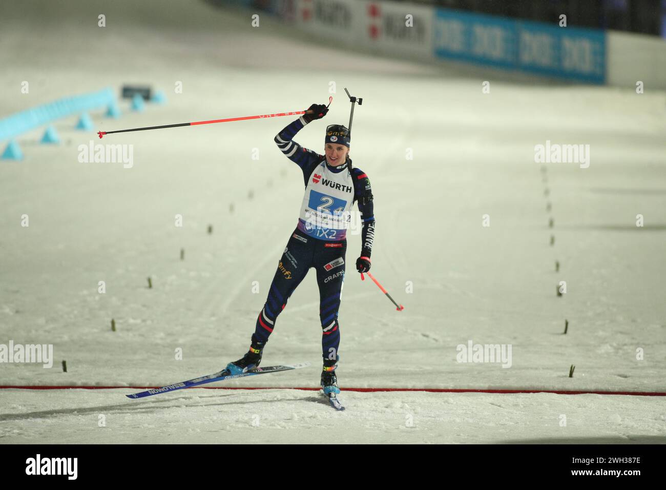 Morave, République tchèque, 07/02/2024, Julia Simon, de France, célèbre ...