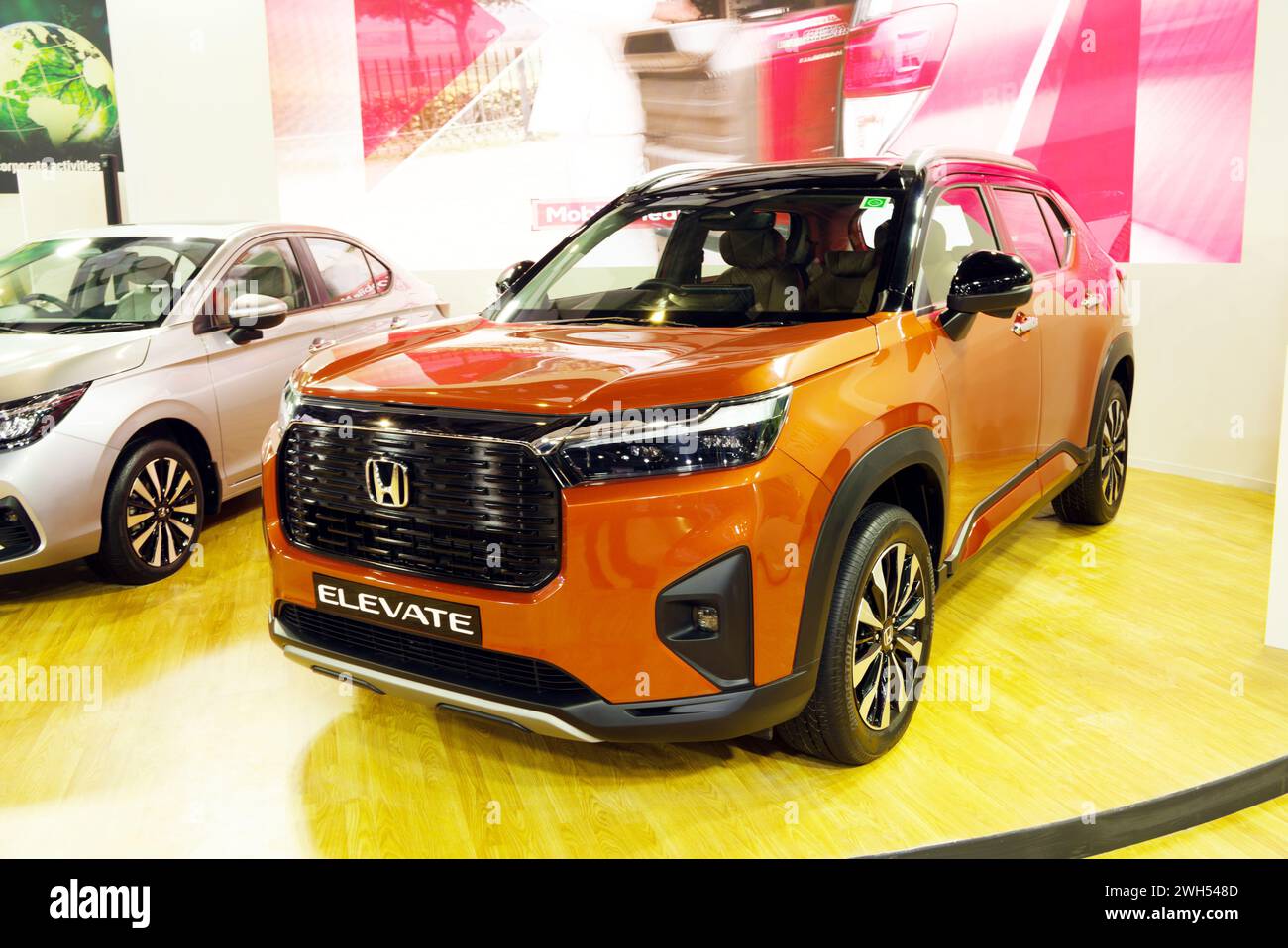 New Delhi - 1er février 2024 : la voiture Honda Elevate est exposée au salon Bharat Mobility ...