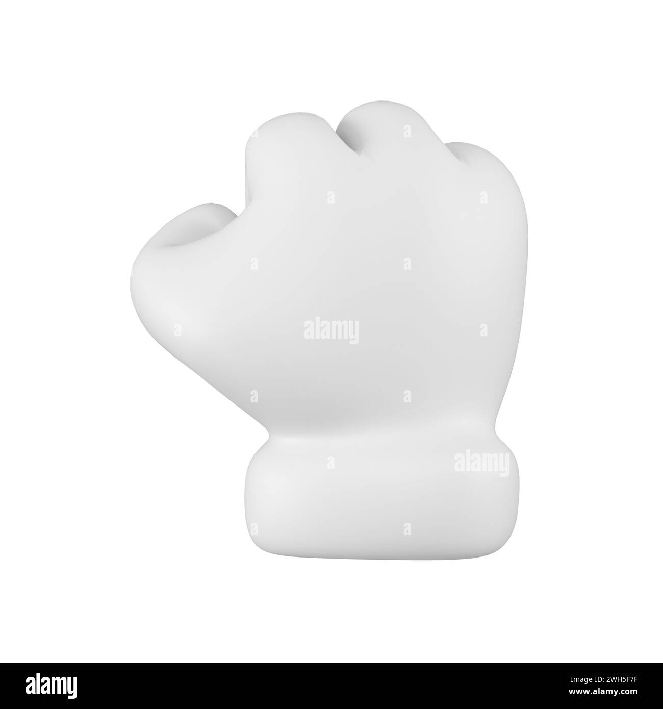 Geste du poing de la main emoji blanc isolé. Symbole de force ou de ...