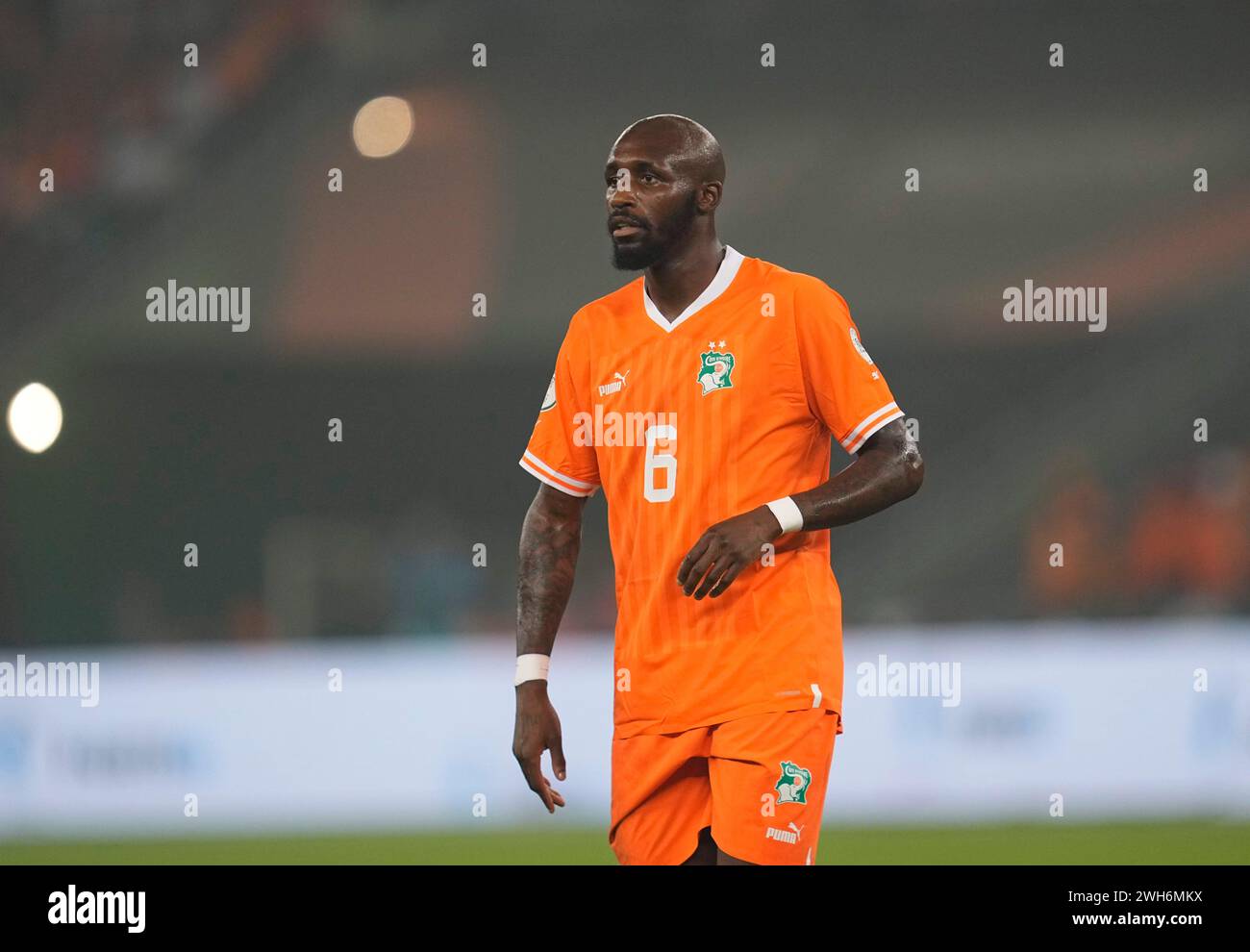 07 février 2024 : Seko Mohamed Fofana (Côte d'Ivoire) regarde lors d'un ...