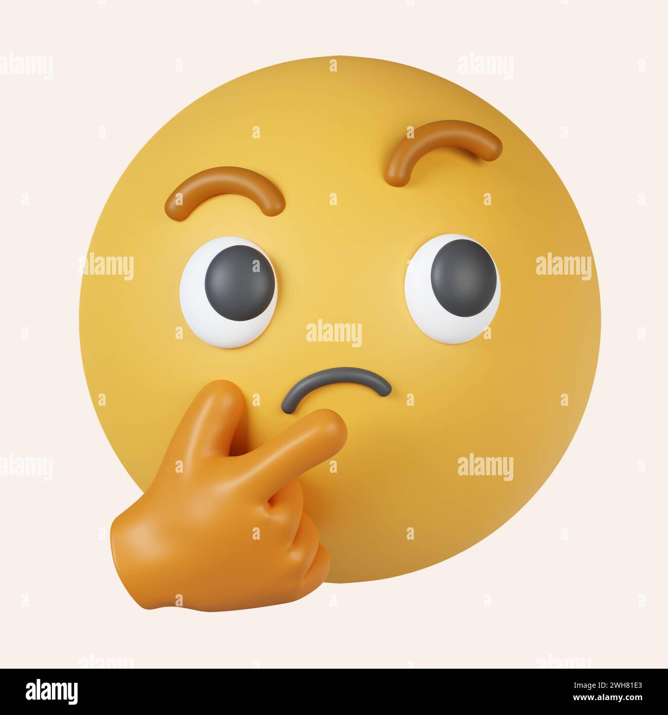Smiley emoticon facial expression thinking Banque de photographies et d ...