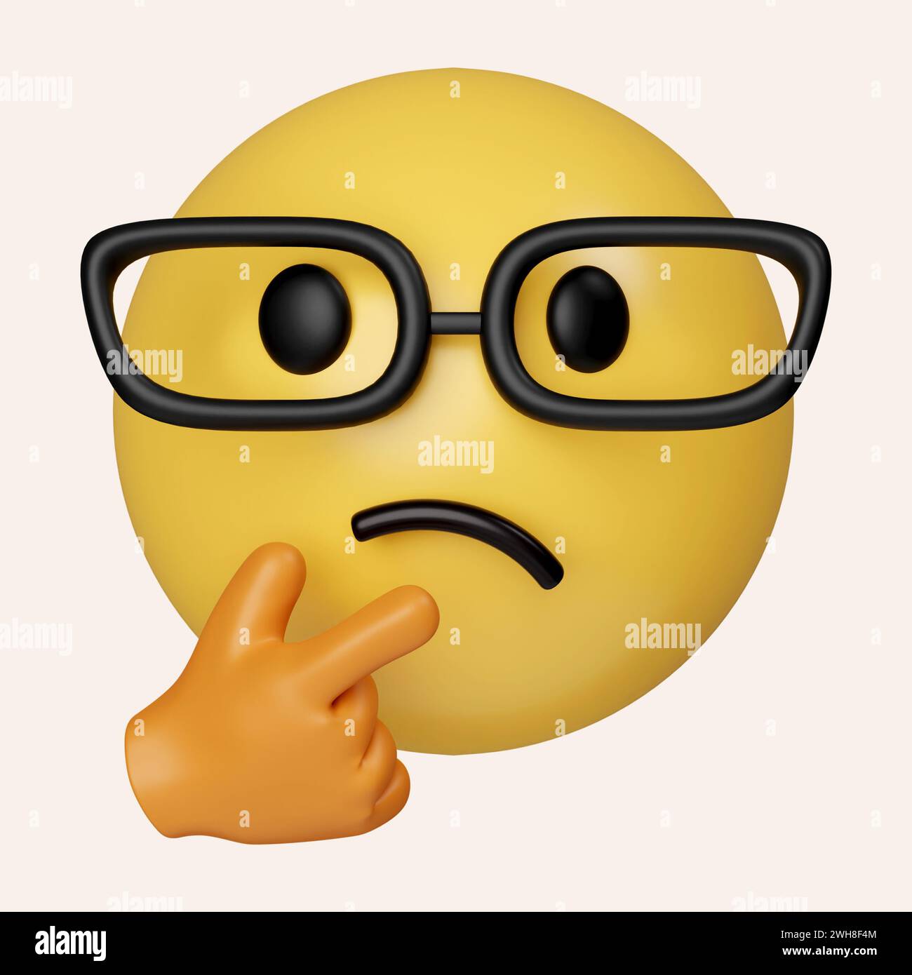 Smiley emoticon facial expression thinking Banque de photographies et d ...